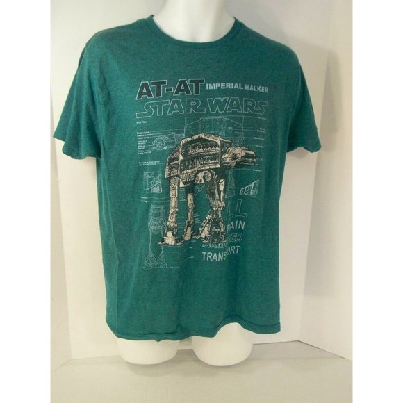 Star Wars | Shirts | Star Wars Atat Imperial Walker Green Medium Tshirt ...